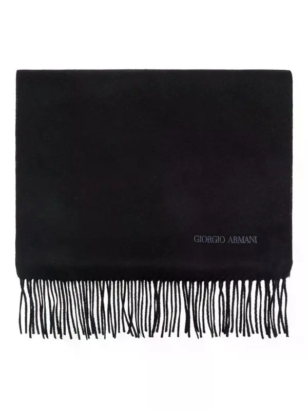 Giorgio Armani Fringed Scarf - Black