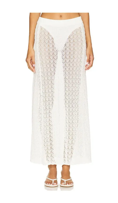 GANNI Shiny Pointelle Long Skirt