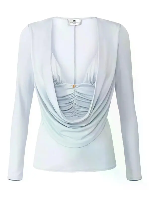 Elisabetta Franchi Draped Long-sleeve Blouse - Blue