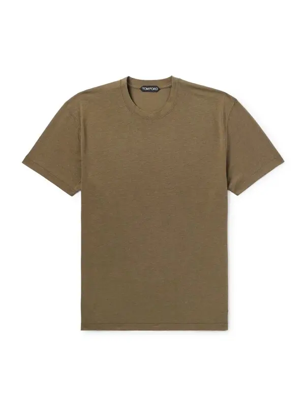 TOM FORD Lyocell And Cotton-blend Jersey T-shirt - Green