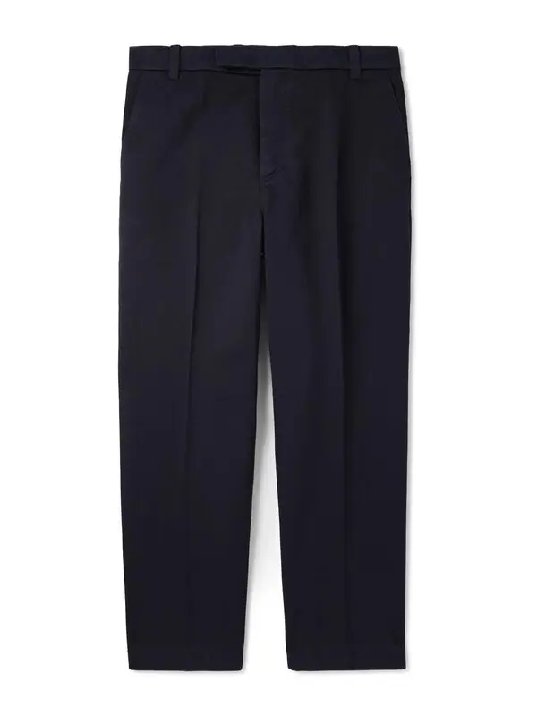 Thom Browne Utility Tapered Garment-dyed Cotton-twill Trousers - Blue