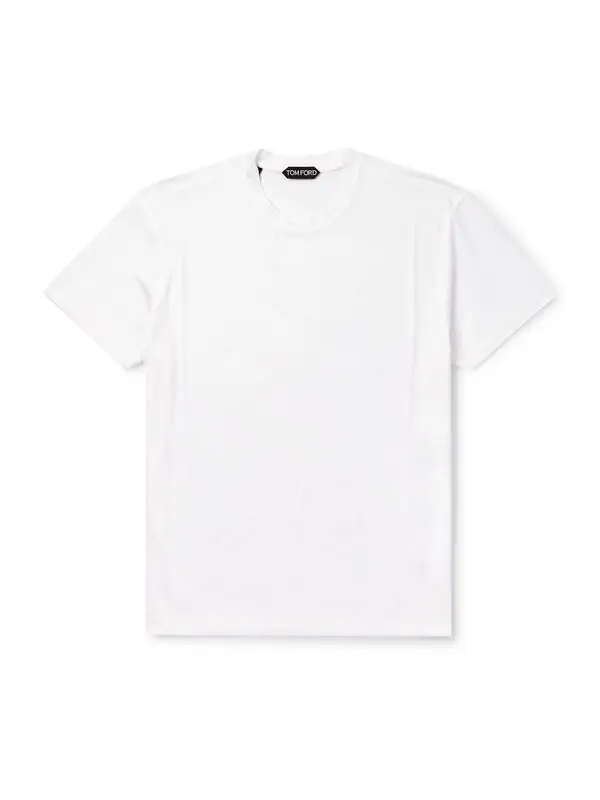 TOM FORD Slim-fit Lyocell And Cotton-blend Jersey T-shirt - White