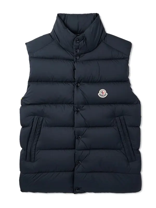 Moncler Tibb Logo-appliquéd Quilted Shell Down Gilet - Blue