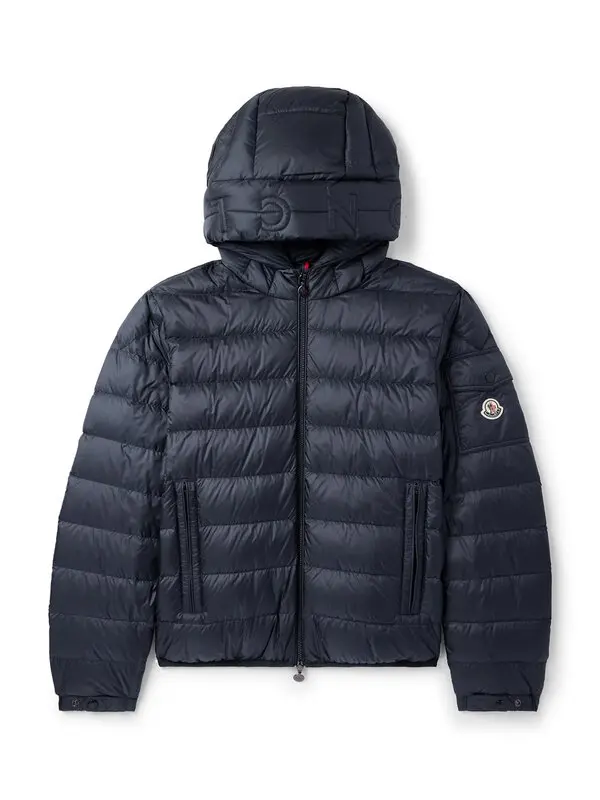 Moncler Najan Logo-appliquéd Hooded Down Jacket - Blue