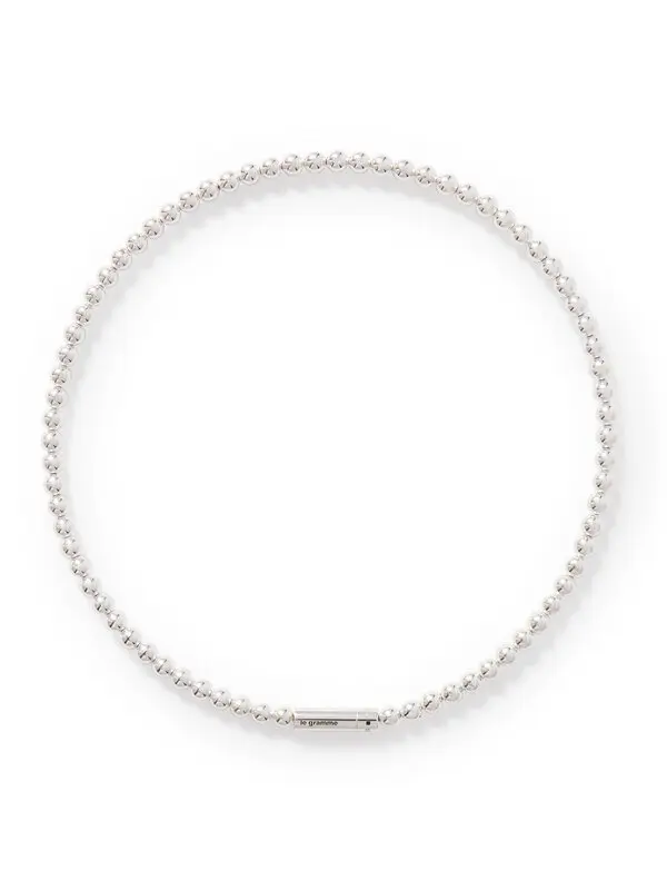 Le Gramme 53g Sterling Beaded Necklace - Silver