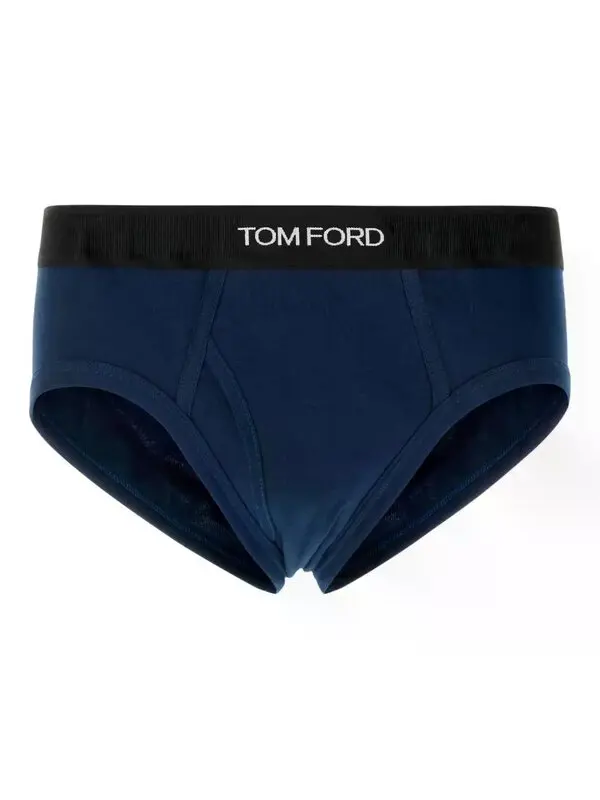 TOM FORD Logo-waistband Briefs - Blue