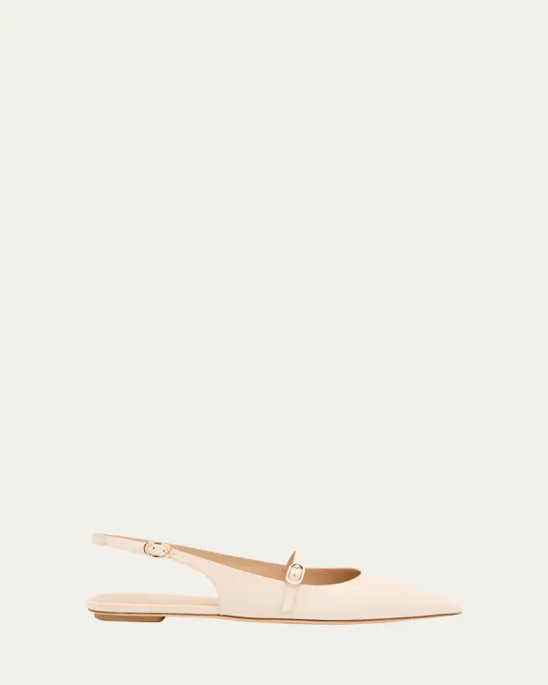 STUART WEITZMAN Emilia Mary Jane Slingback Ballerina Flats - Cream