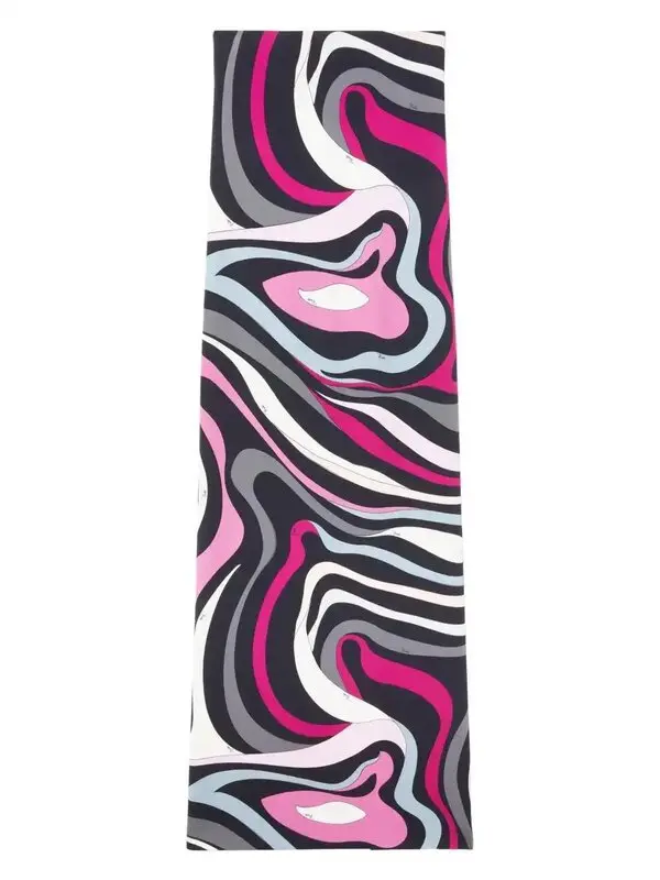 Emilio Pucci Marmo-print Maxi Skirt - 003 Black/fuchsia