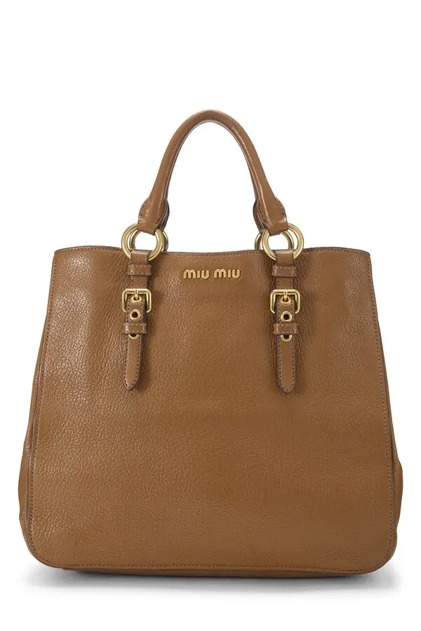 Miu Miu Leather Convertible Tote Small
