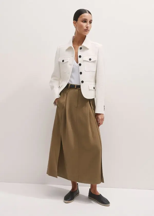 ME+EM Linen-blend Maxi Wrap Skirt - Dark Tan