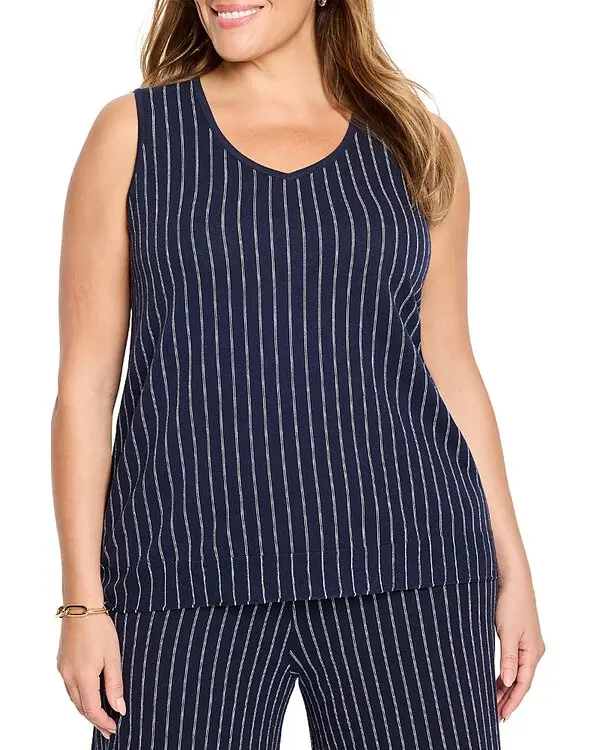 NIC+ZOE Destination Stripe Knit Tank Top - Indigo Multi