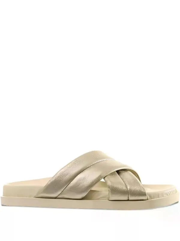 HOGL Tessa Cross-strap Slide Sandals - Gold