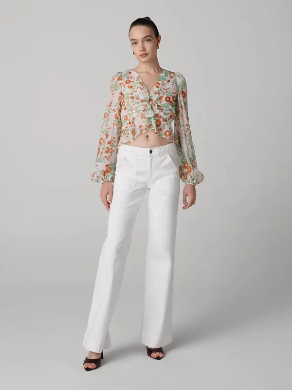 Diane Von Furstenberg Mary Silk Chiffon Top