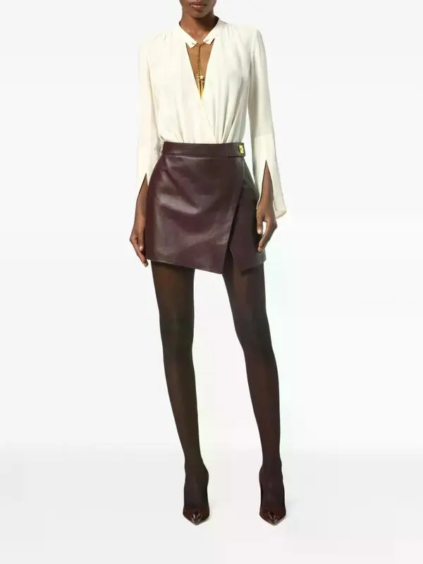 Elisabetta Franchi Asymmetrical Leather Mini Skirt