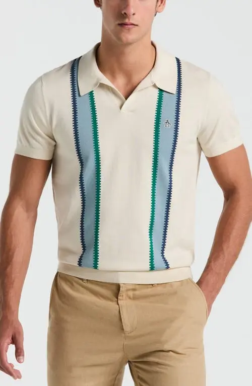 ORIGINAL PENGUIN Vertical Stripe Cotton Polo - Birch