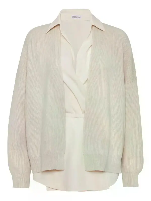 Brunello Cucinelli Cashmere Layered Cardigan - Neutrals