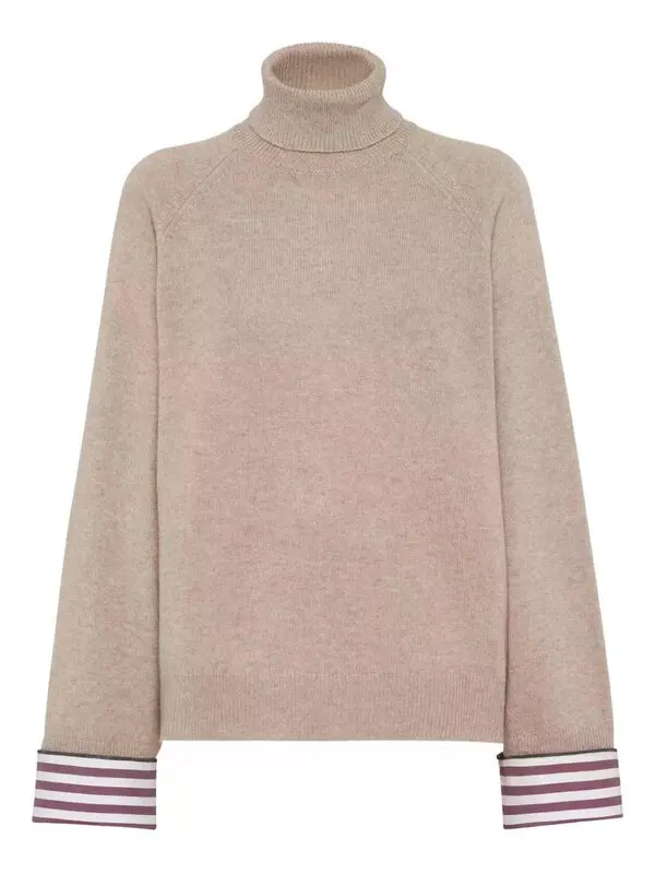 Brunello Cucinelli Cashmere Roll Neck Sweater - Neutrals