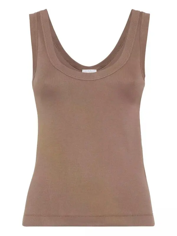 Brunello Cucinelli Ribbed Tank Top - Neutrals