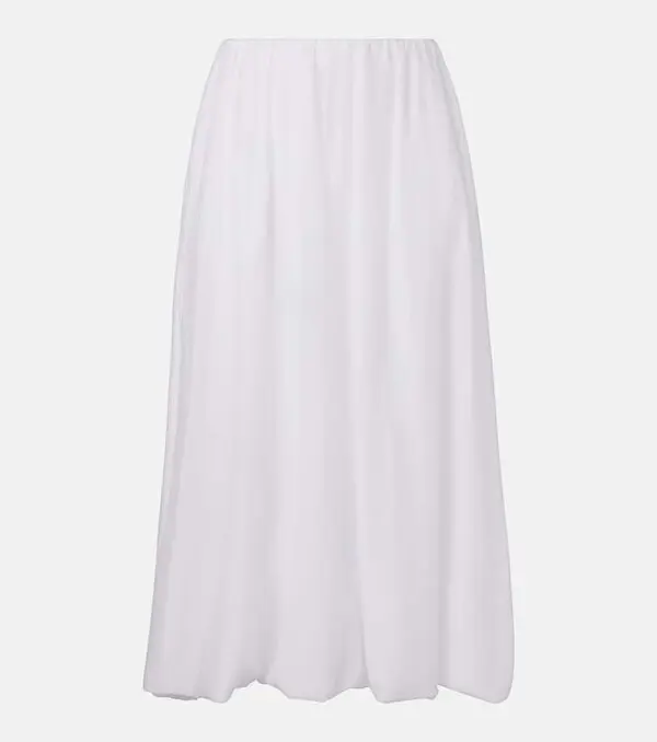 Velvet By Graham & Spencer Ines Cotton And Silk Voile Maxi Skirt - White