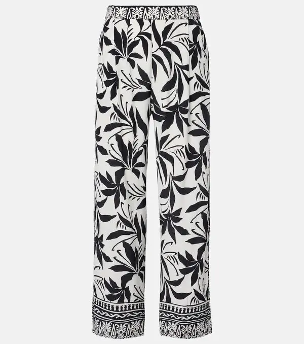 Velvet By Graham & Spencer Claudia Printed Palazzo Pants - Black
