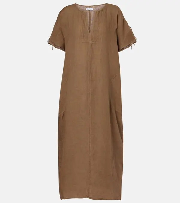 Velvet By Graham & Spencer Maeve Linen Kaftan - Brown