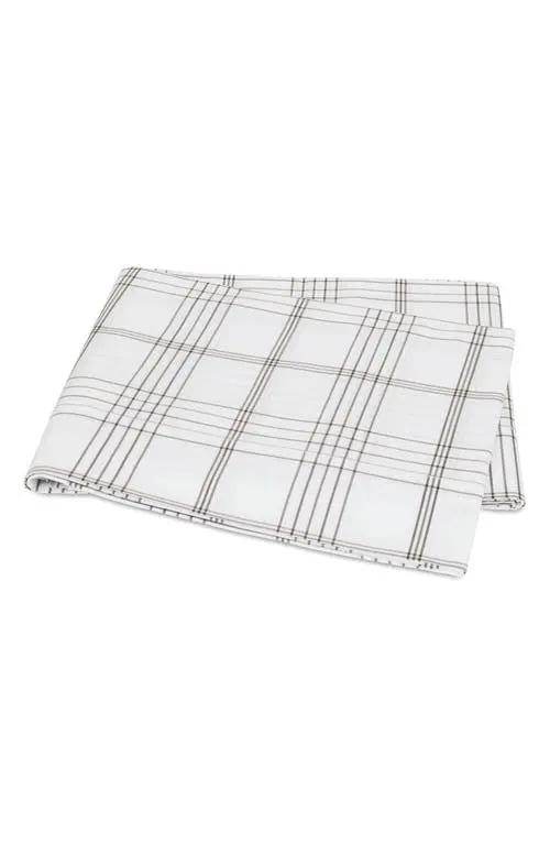 MATOUK August Plaid 500 Thread Count Flat Sheet - Sable