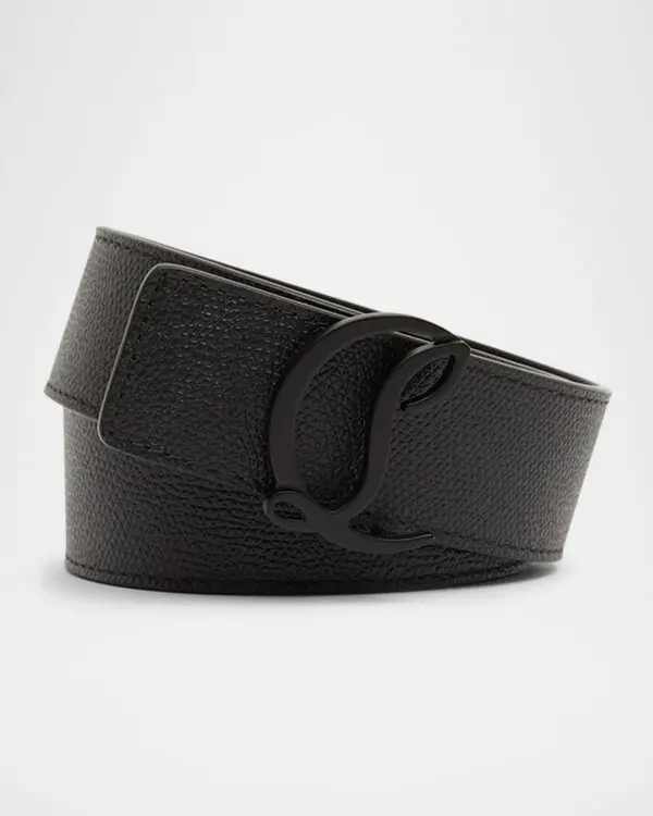 CHRISTIAN LOUBOUTIN Mooncrest-buckle Reversible Leather Belt