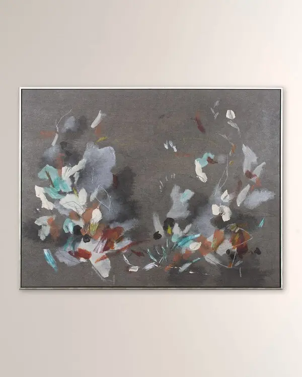 SHADOW CATCHERS Nocturnal Blooms Ii" Framed Giclee On Canvas, 60" X 46