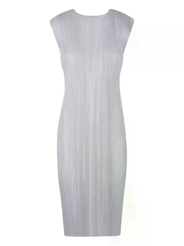 Issey Miyake Plissé-effect Midi Dress - Grey
