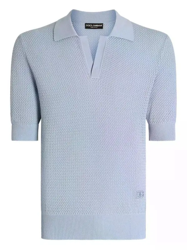 Dolce & Gabbana Textured Short-sleeve Top - Blue