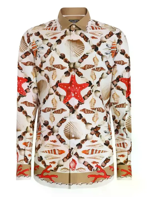 Dolce & Gabbana Shell-print Martini Shirt