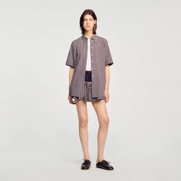 Sandro Oversized Checkered Shirt
