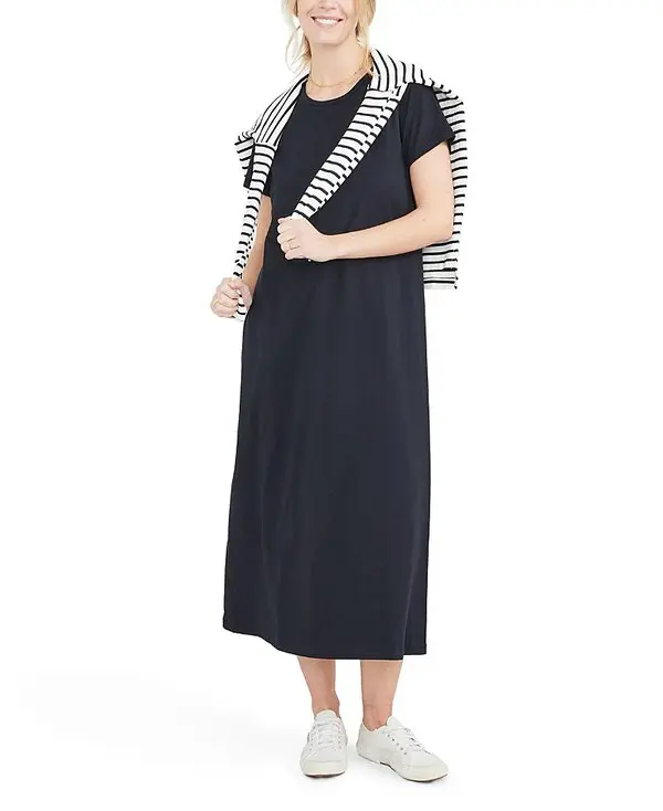 Hatch Collection Maternity Nursing T-shirt Midi Dress - Black