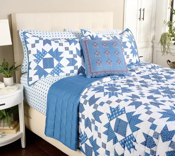 MARTHA STEWART As Is 3-piece Coverlet And Sham Set Fl/qn