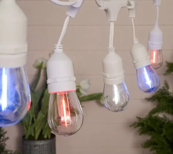 MARTHA STEWART As Is 20' Patriotic Color Flip Bistro Lights