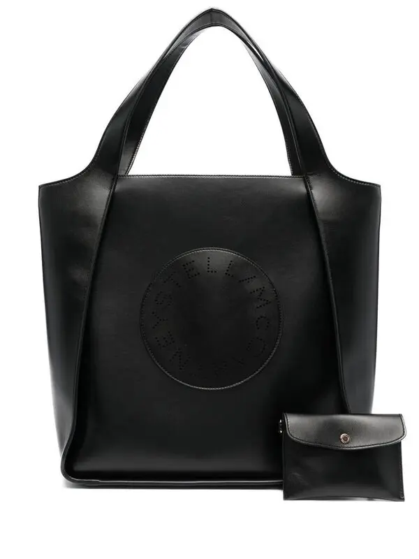 Stella McCartney Tote Bag With Perforated Logo - Black