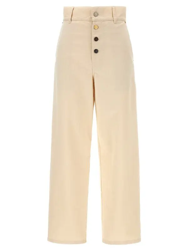 Moschino Cotton Gabardine Ankle Length Trousers