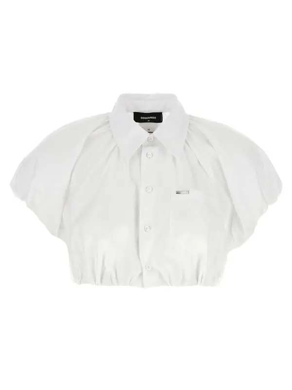 Dsquared2 Cropped Cotton Shirt - White