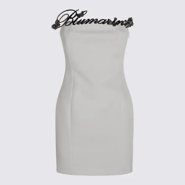 Blumarine Sleeveless Silk Dress With Logo