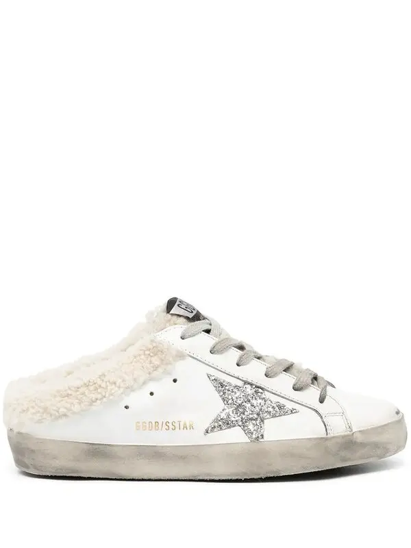 Golden Goose Super-star Sabot - White/silver/beige