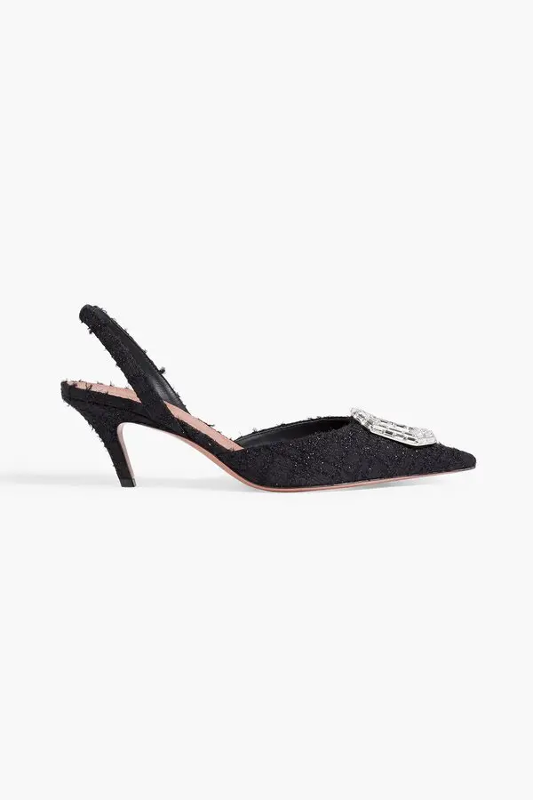 Amina Muaddi Camelia 60 Crystal-embellished Slingback Pumps