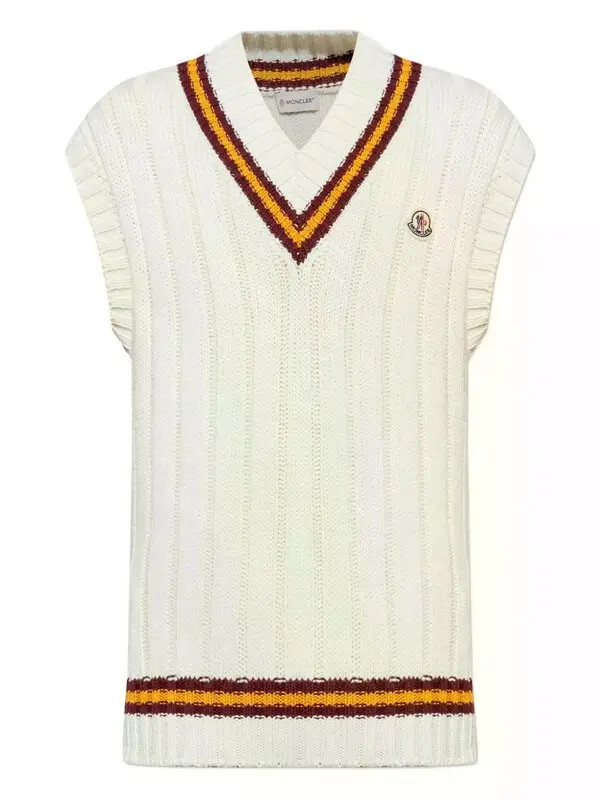 Moncler V-neck Vest - White
