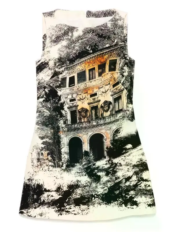 ISABEL SANCHIS Landscape Print Sleeveless Dress