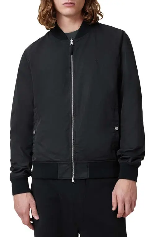 All Saints Bassett Reversible Bomber Jacket - Black/ Khaki