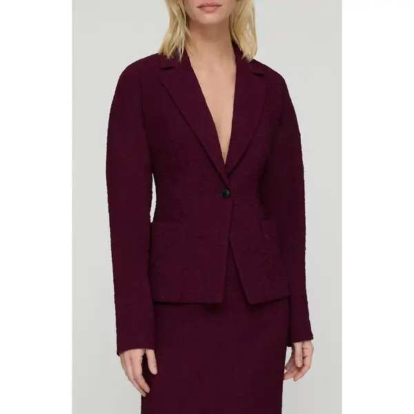 Lafayette 148 New York Matelassé Jacquard Pintuck Back Blazer
