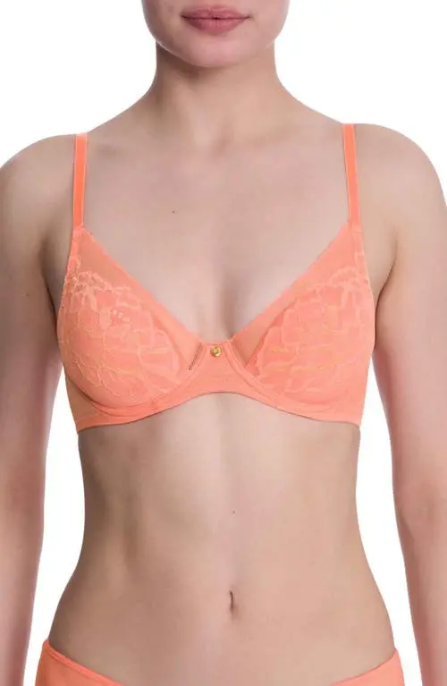 Natori Flora Underwire Contour Bra - Rosy Coral/ Apricot Glow