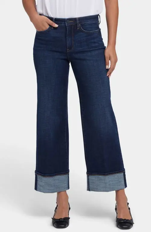 NYDJ Teresa Deep Cuff Wide Leg Jeans - Night Skies