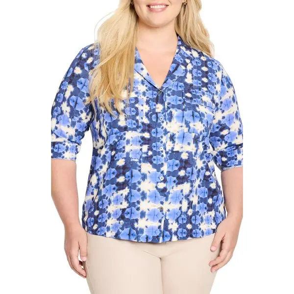 NIC+ZOE Shibori Stone Button-up Shirt