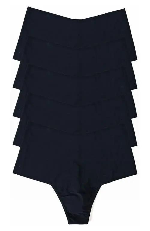 Hanky Panky Breathe 5-pack High Waist Thongs - Black