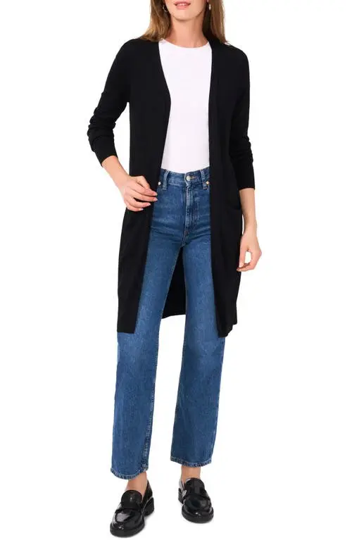 Halogen Open Front Longline Cardigan - Rich Black